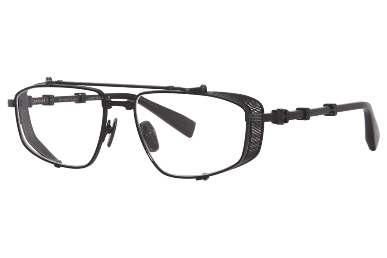 Balmain Brigade-V BPX-142B Titanium Eyeglasses Black/Black Full Rim 56 ...