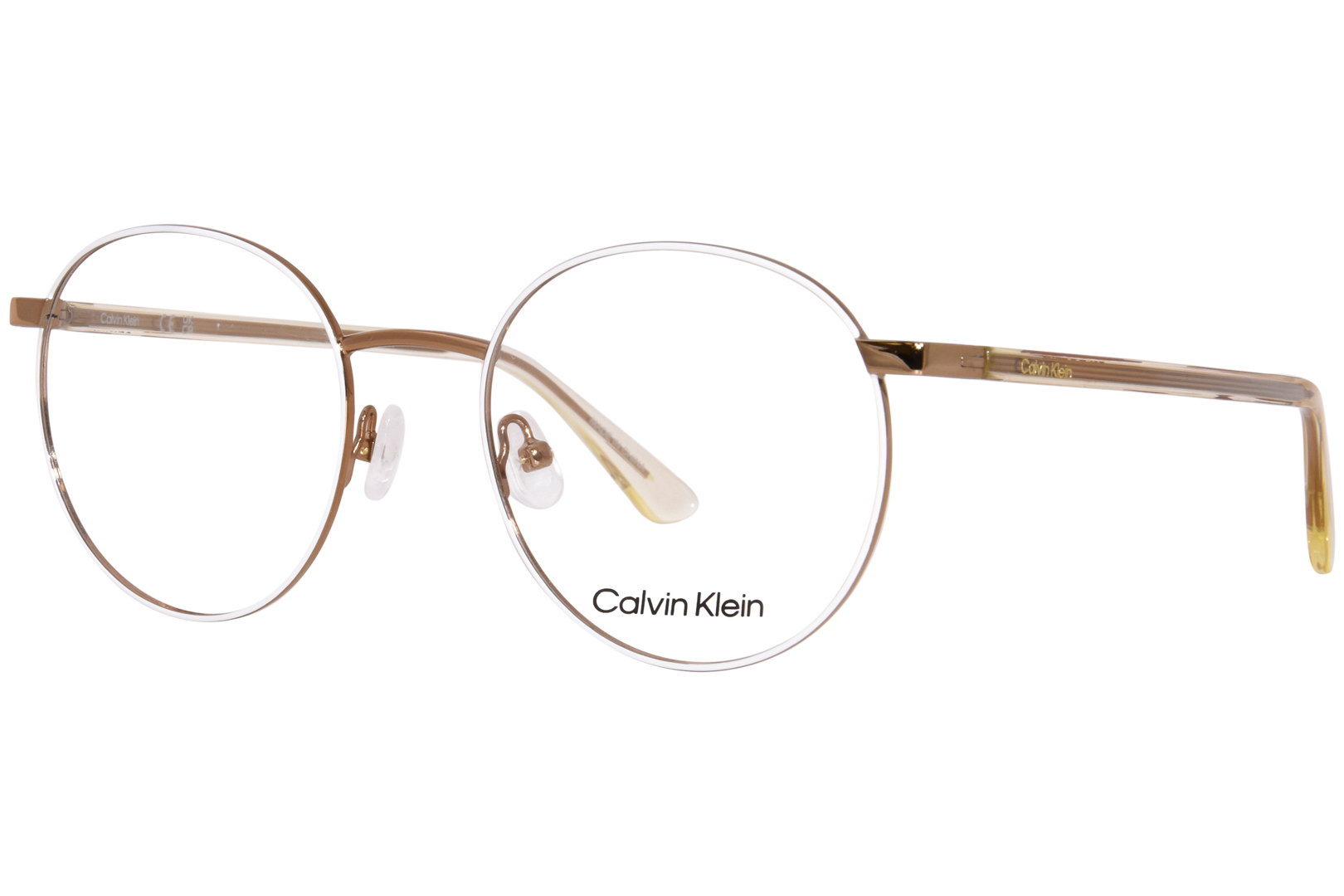 Calvin Klein CK23106 108 Eyeglasses White Full Rim Round Shape 51-20 ...