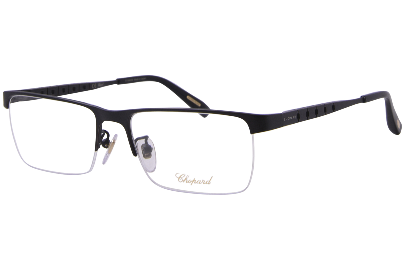 Chopard VCHA98M 531 Eyeglasses Black Semi Rim Rectangle Shape 57-18-140 ...