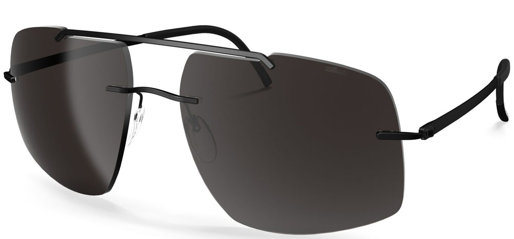 Silhouette Cool Aviator 8734 Sunglasses 6540 Black Matte SLM Grey ...