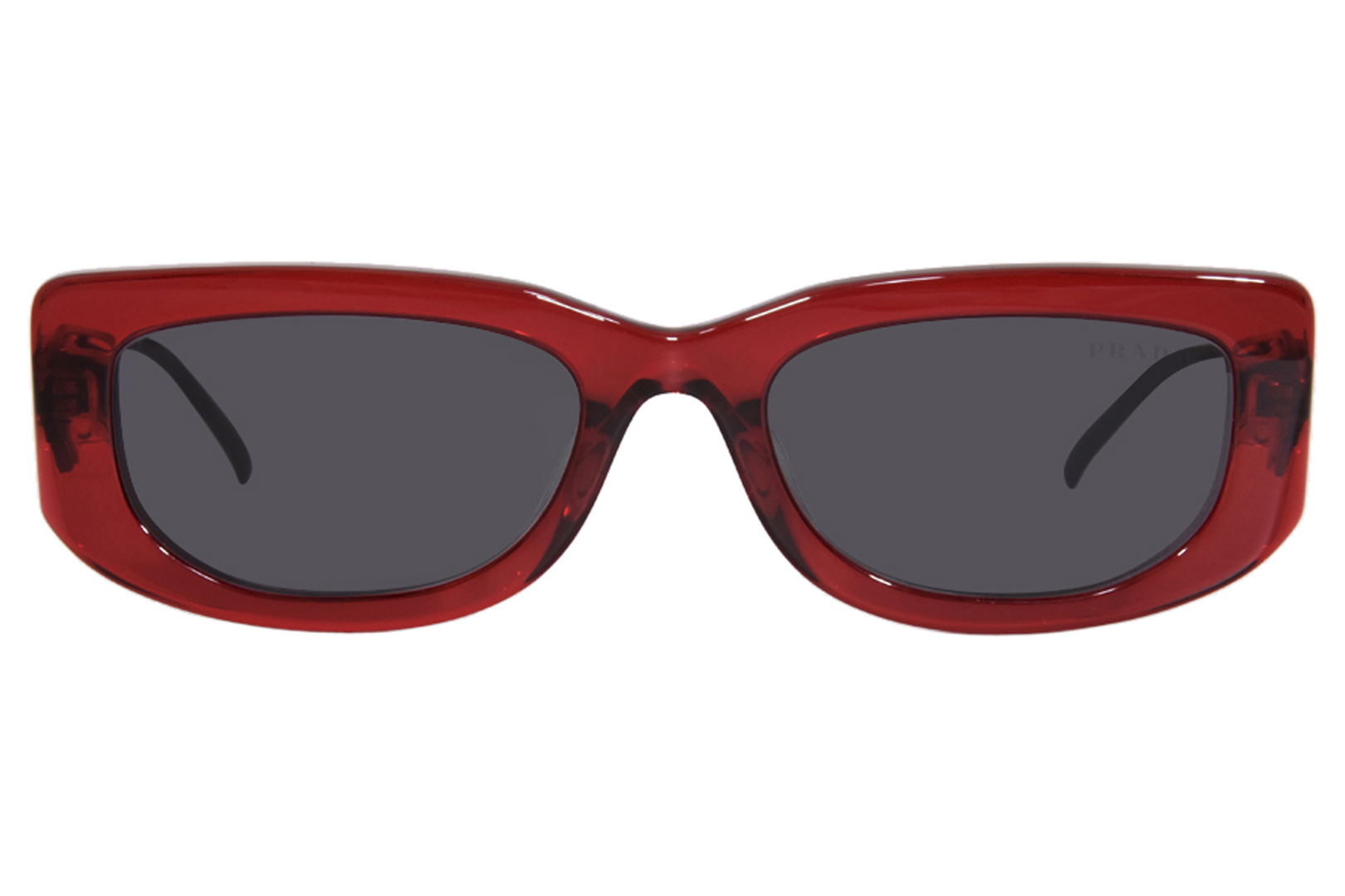 Prada PR-14YS 08Z5S0 Sunglasses Women's Crystal Fire-Red/Dark Grey 53 ...