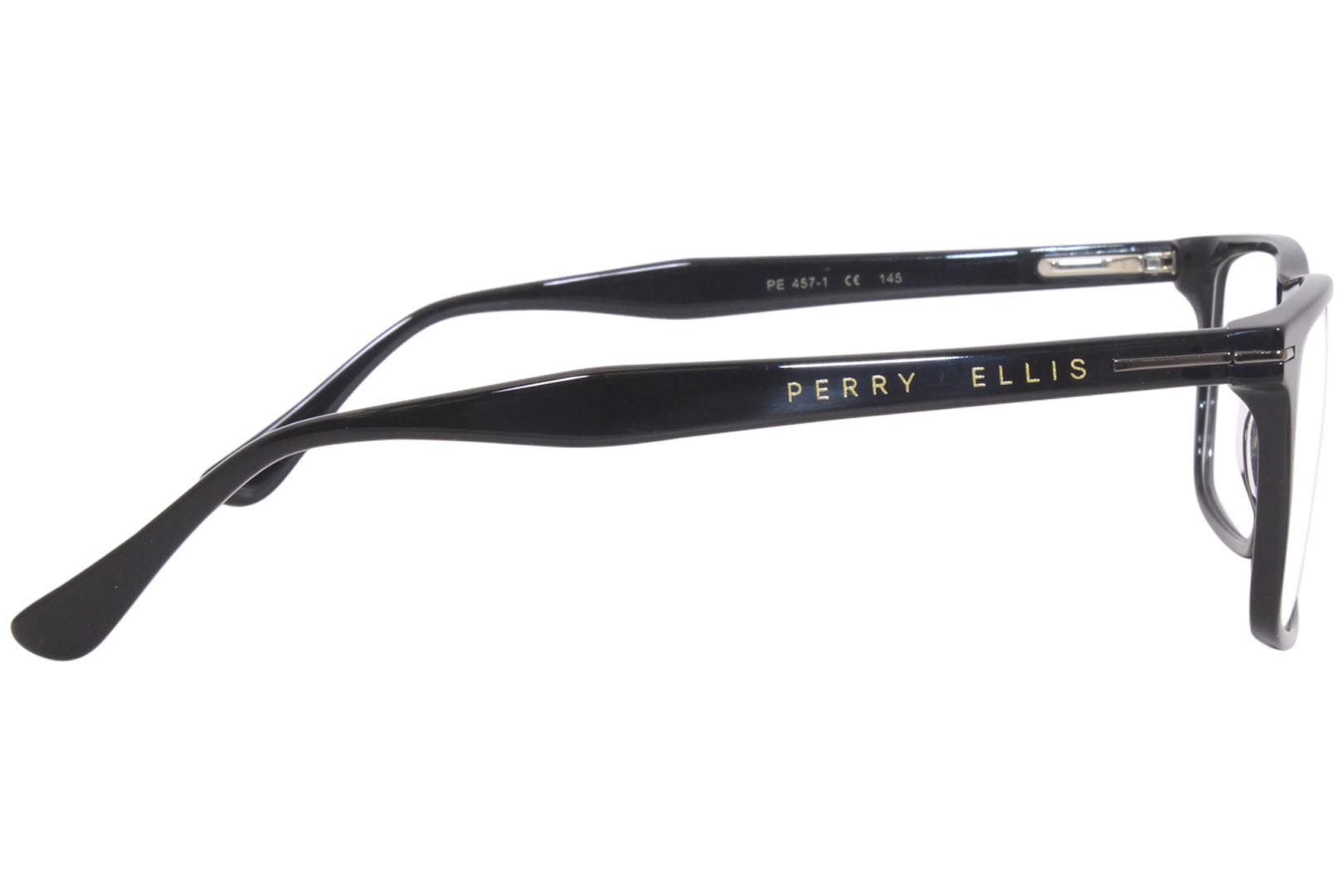 Perry Ellis PE457-1 Eyeglasses Men's Shiny Black Full Rim 57-16-145 ...
