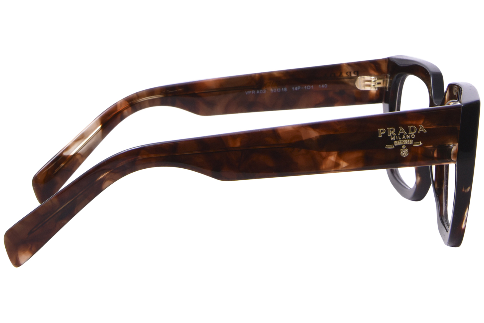 Prada PR A03V 14P1O1 Eyeglasses Women's Havana Caramel Full Rim 50-18 ...
