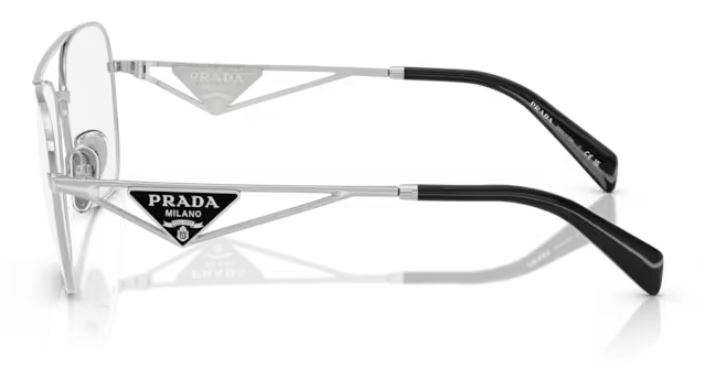 Prada PR B50V 1BC1O1 Eyeglasses Women's Silver Full Rim Pilot 59-17-140 ...