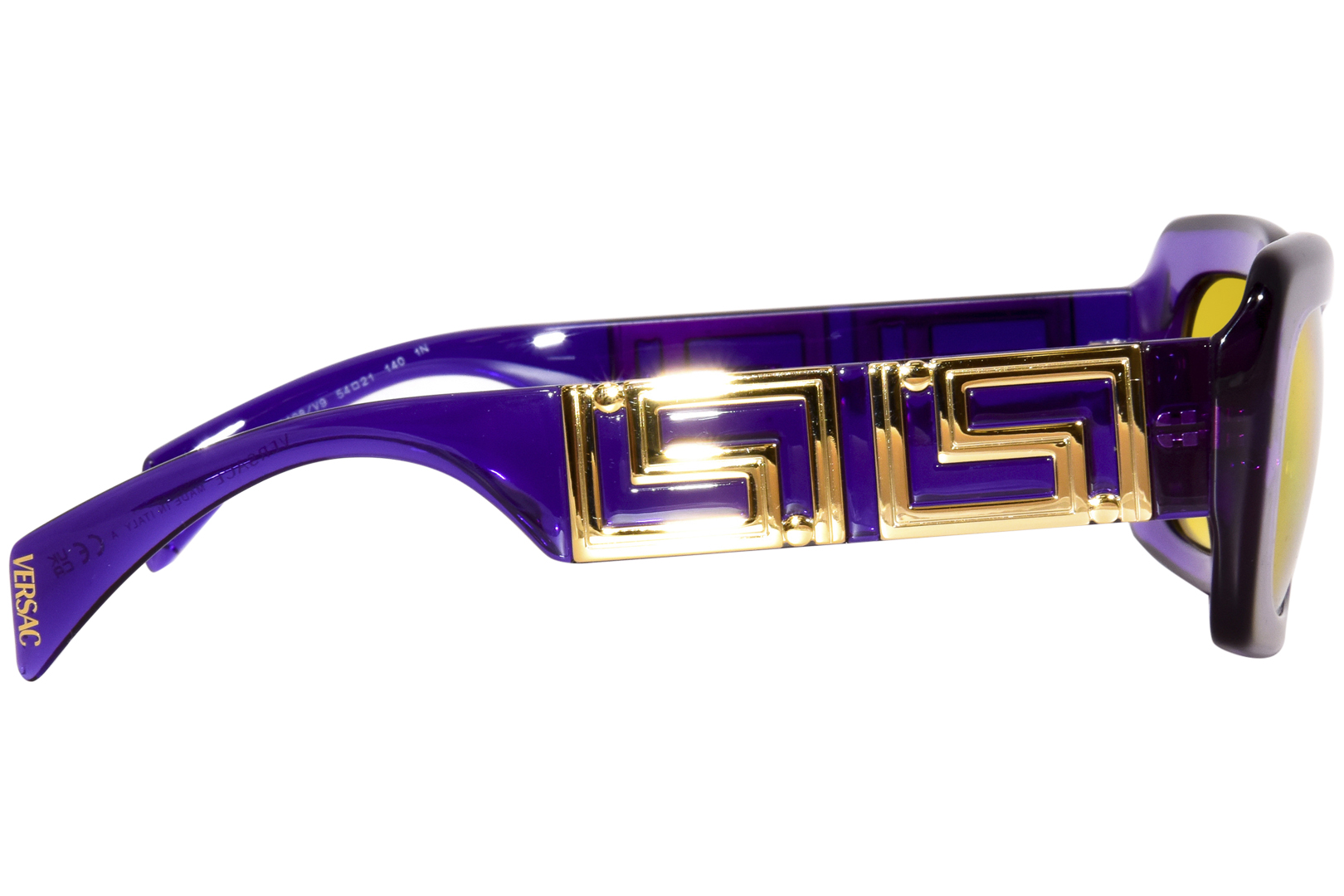 Versace VE4444U 5408V9 Sunglasses Transparent Violet/Yellow Mirror Int ...