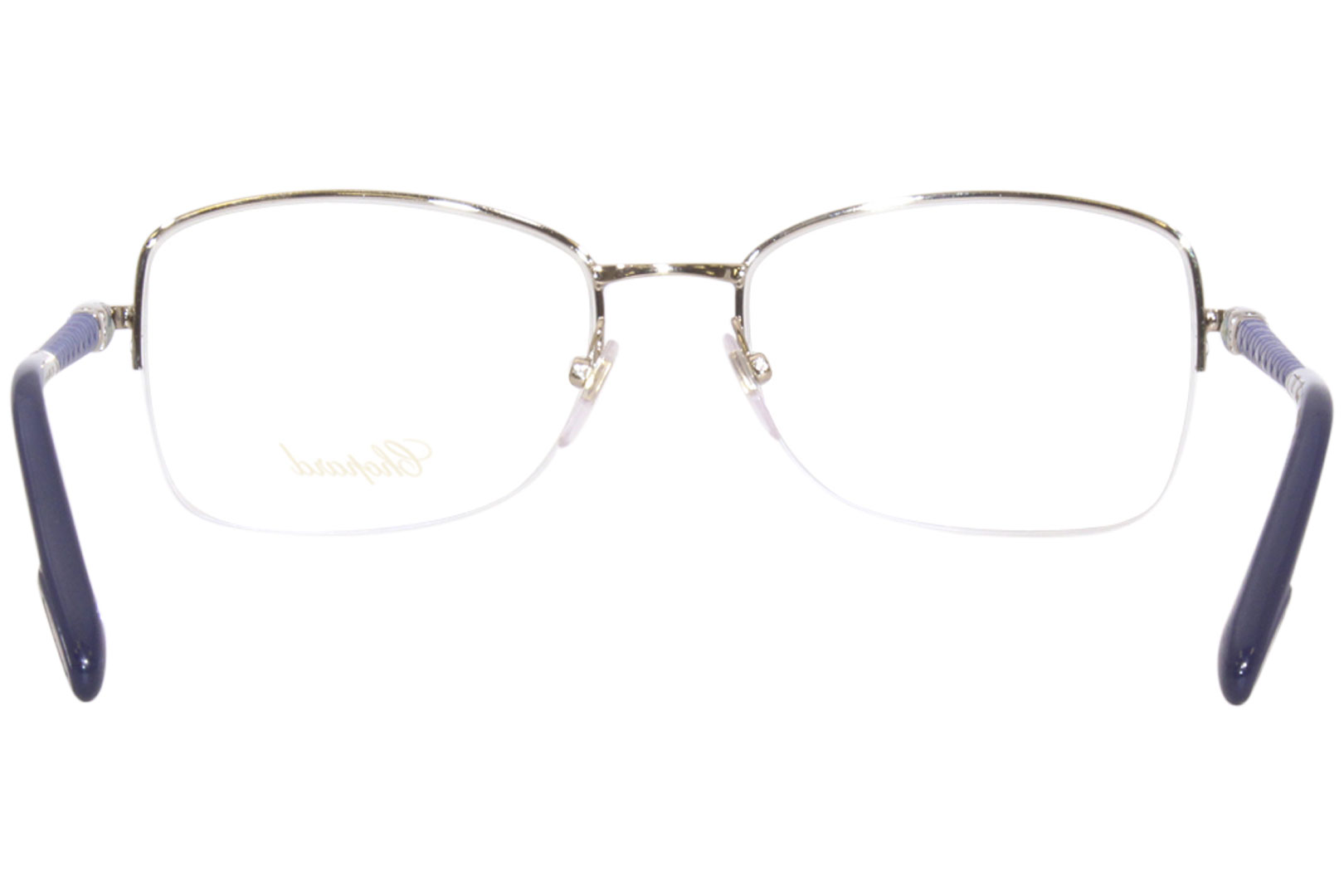 Chopard VCHC72S 08FE Eyeglasses Women's Gold/Blue Semi Rim Square Shape ...