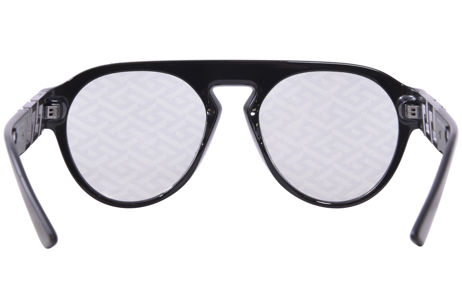 Versace VE4420 GB1/AL Sunglasses Men's Black/Light Grey Monogram Silver ...