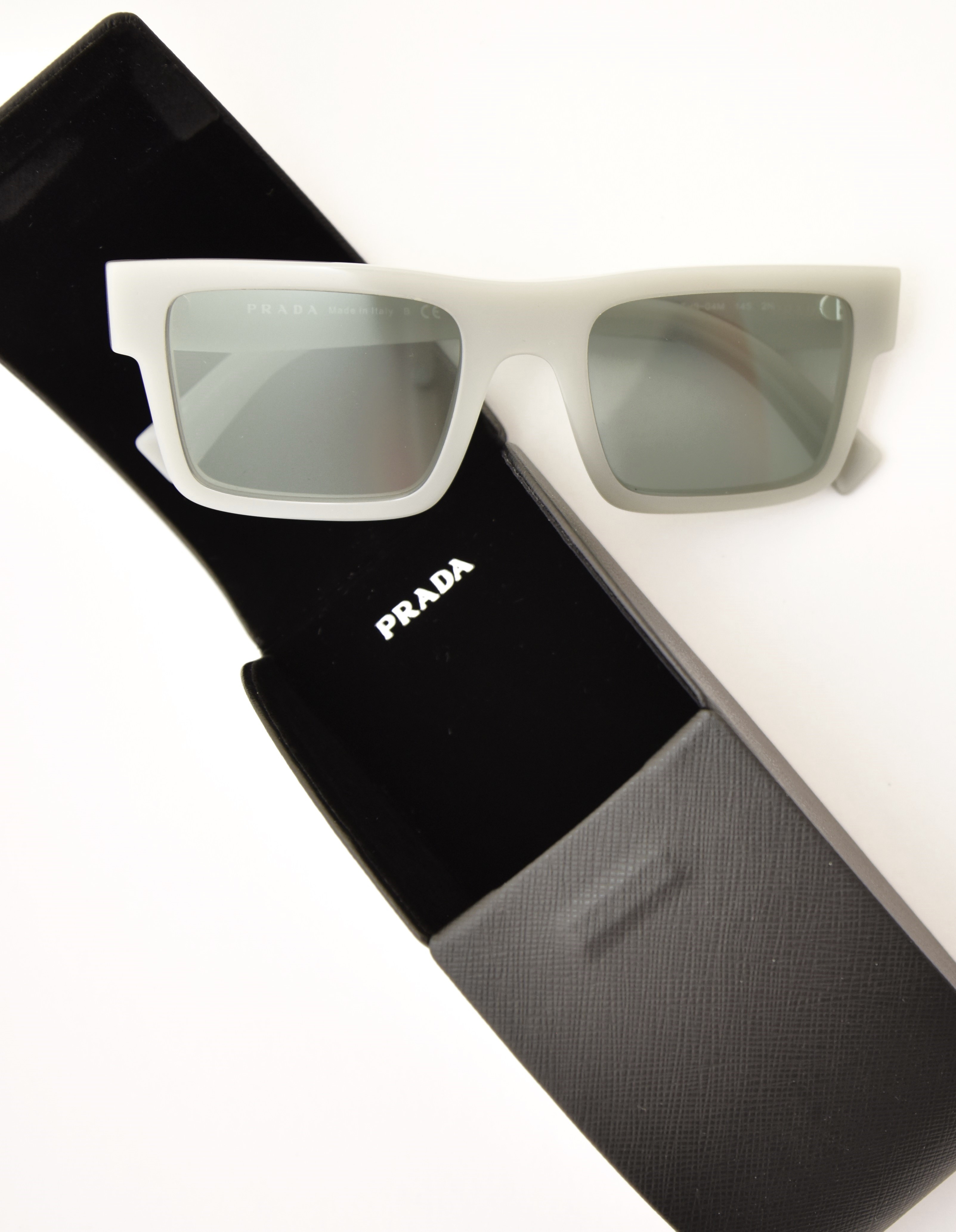 Prada PR 19WS TH9-04M Sunglasses Men's Green/Green Rectangle Shape 52 ...